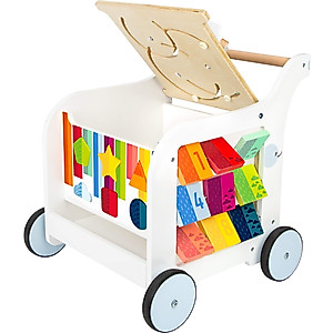 Small Foot Wooden Toys Premium Sweet Elephant Baby Walker & 5-in-1 Activity Center Designed for Toddlers 12+ Months