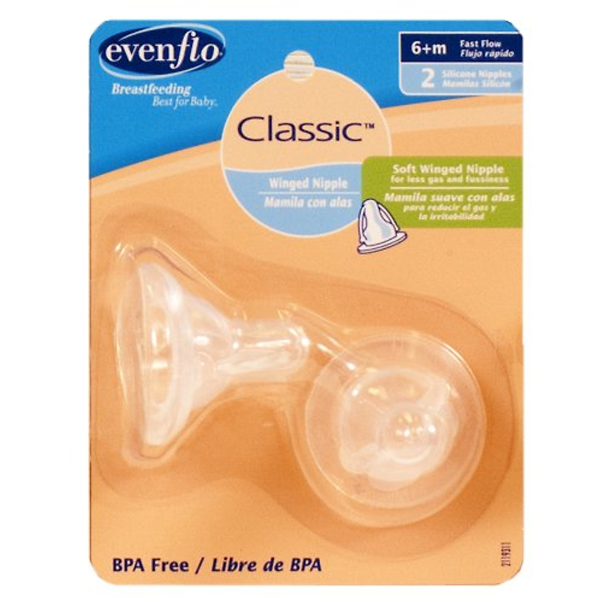 Evenflo 2 Pack Classic Anatomic Nipple, Fast Flow