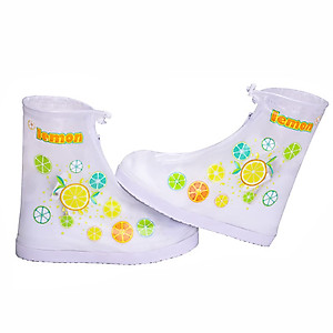 GUIGU Kids Shoe Covers for Rain Waterproof Overshoes for Cycling/Outdoor(Lemon Yellow,Medium)