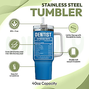 Hyturtle Personalized Dentist Tumbler - Dentist Gifts For Women Men - Dental Assistant Gift - Dental Hygienist Gifts - Dentist Appreciation Gifts - Custom Name Tumbler 40oz Stainless Steel Coffee Cup