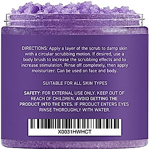 Brooklyn Botany Dead Sea Salt and Lavender Body Scrub - Moisturizing and Exfoliating Body, Face, Hand, Foot Scrub - Fights Fine Lines, Wrinkles - Great Gifts for Women & Men - 10.5 oz