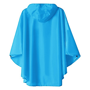 Lightweight Kids Rain Poncho Jacket Waterproof Outwear Rain Coat Blue X-Large