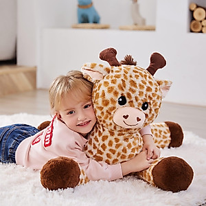 IKASA Large Giraffe Stuffed Animal Plush Toys,Soft Toy 30" Giant Cute Huge Big Size Jumbo Kawaii Fluffy Plushy Fat Oversized Plushie,Gifts for Kids