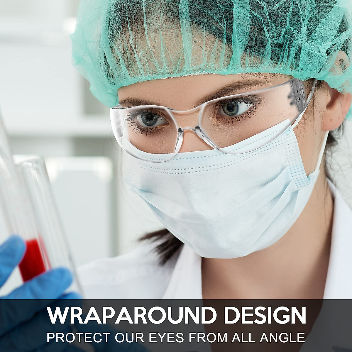 48 Pack Safety Glasses Bulk Clear Safety Goggles Black Tinted Eye Protection Glasses Anti Dust Impact Scratch Resistant Protective Eyewear for Men Women Work Lab Construction Carpentry Shooting