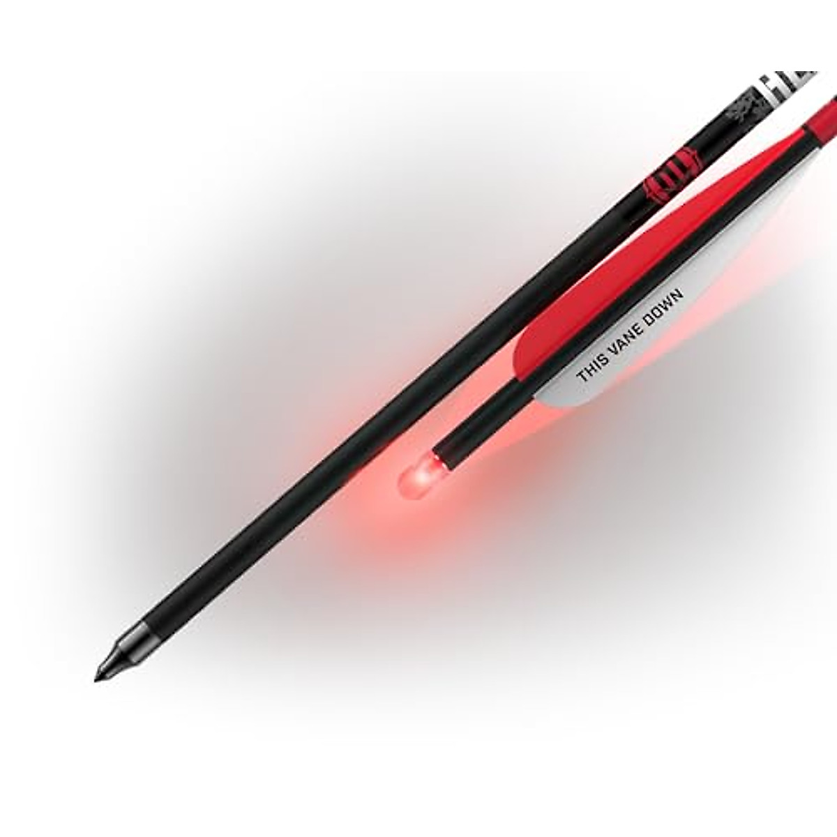 Barnett Headhunter Strobe Lighted Crossbow Arrows, 3-Pack of Polycarbonate Half-Moon Nocks, with Multi-Colored Strobe Lights, 22", Black