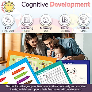 Helio Tots Play Book - Activity Book for Kids Ages 3-5 – Preschool Sensory Toy - 18 Different Activities and 11 Tracing Pages - Fine Motor Skills Toy for 3 Year Old Boy and Girl – Toddler Busy Toy