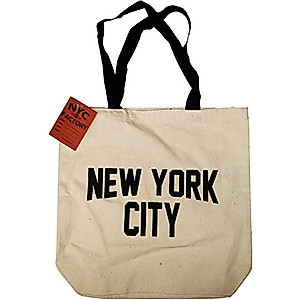 NYC Tote Bag Canvas New York City Gift Souvenir Black Straps