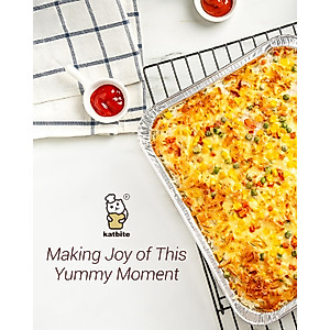 katbite Heavy Duty 9x13 Aluminum Pans (30-Pack) - Premium Disposable Deep Steam Table Foil Baking Pans for Cooking, Heating, Storing & Prepping Food