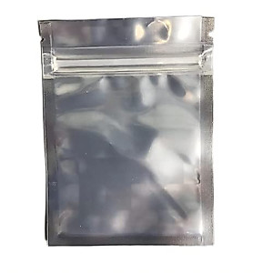 100pcs Resealable Airtight Bags Glossy Clear Front Mylar Foil Zipper Lock Pouch 2.7x3.9inch