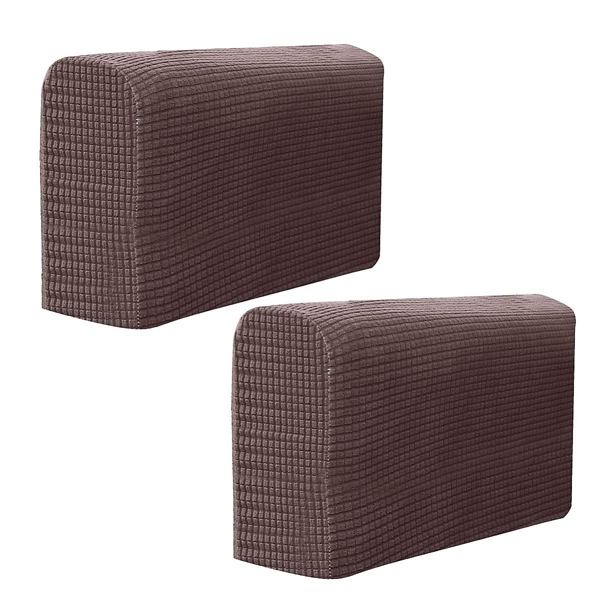 BESPORTBLE Chair Arm Protectors Sofa Armrest Cover Stretch Armchair Slipcover Protector Elastic Home Office Recliner Couch Cloth 2pcs (Dark Coffee)