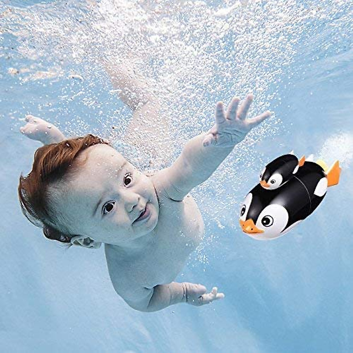 Battery Operated Swimming Penguin Race Dive Flip Water Bathing Toys Water Tub Pool Toys Summer Toys