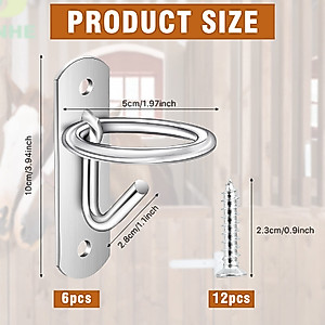 Worldity 6 Pack Bucket Hooks, Heavy Duty Iron Equestrian Bucket Hook Hangers, Multi-Functional Horse Water Bucket Hook for Hanging Horse Supplies, Feeding Horse, Tying Horse