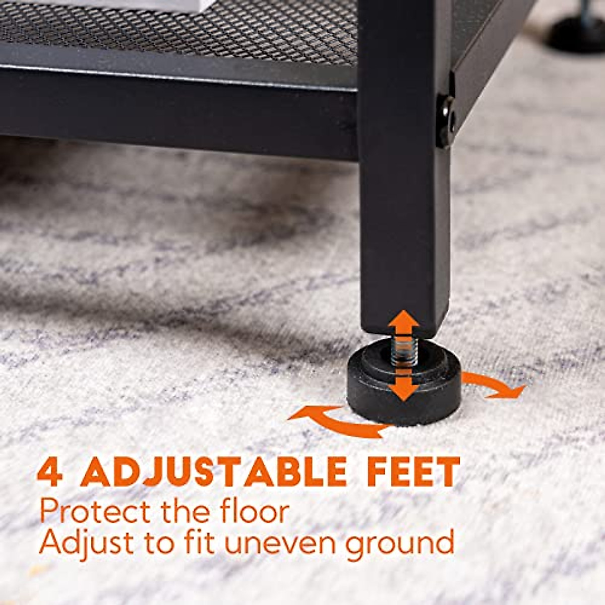 AMHANCIBLE Black Nightstands Set of 2, Small End Tables Living Room with Drawer, Laundry Hamper, Laundry Basket 2 Section