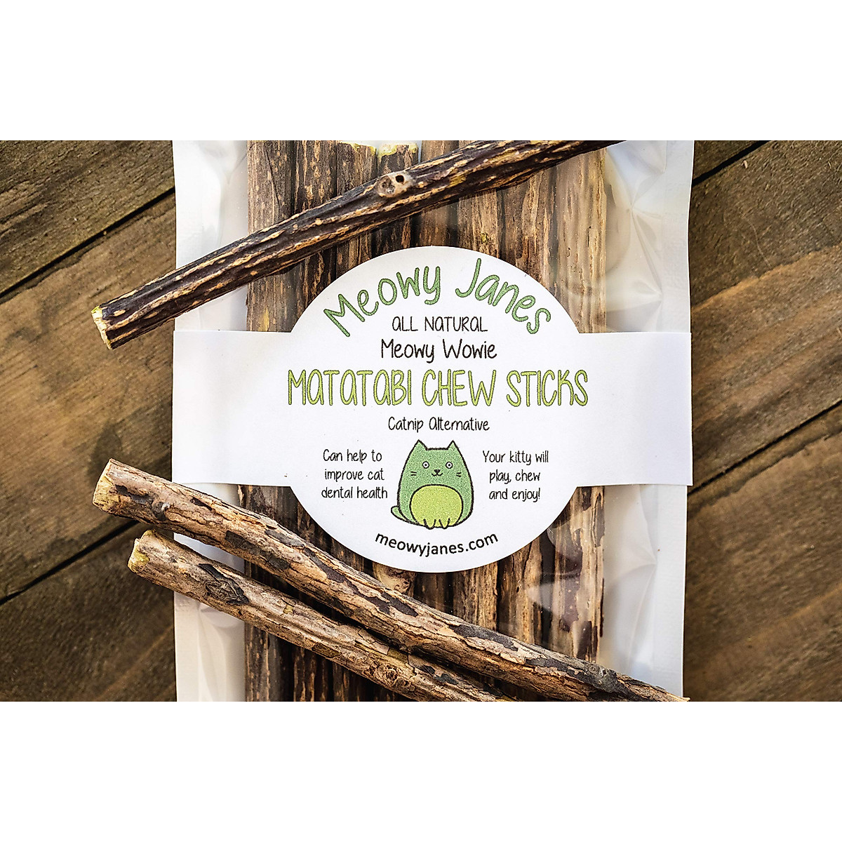 Meowy Janes Matatabi Chew Sticks - An All Natural Silvervine Cat Toy and Cat Treat - Catnip Alternative