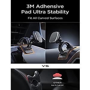 LISEN Magnetic Phone Holder for Car 6 Military Magnets Magnetic Phone Mount [2 Mounting Options] 3 Metal Plates Dashboard Car Vent Phone Holder for iPhone 14 Pro Max,Tablets, All Phones