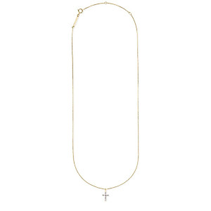 Kendra Scott White Diamond Cross Pendant Necklace in 14k Yellow Gold, Fine Jewelry for Women