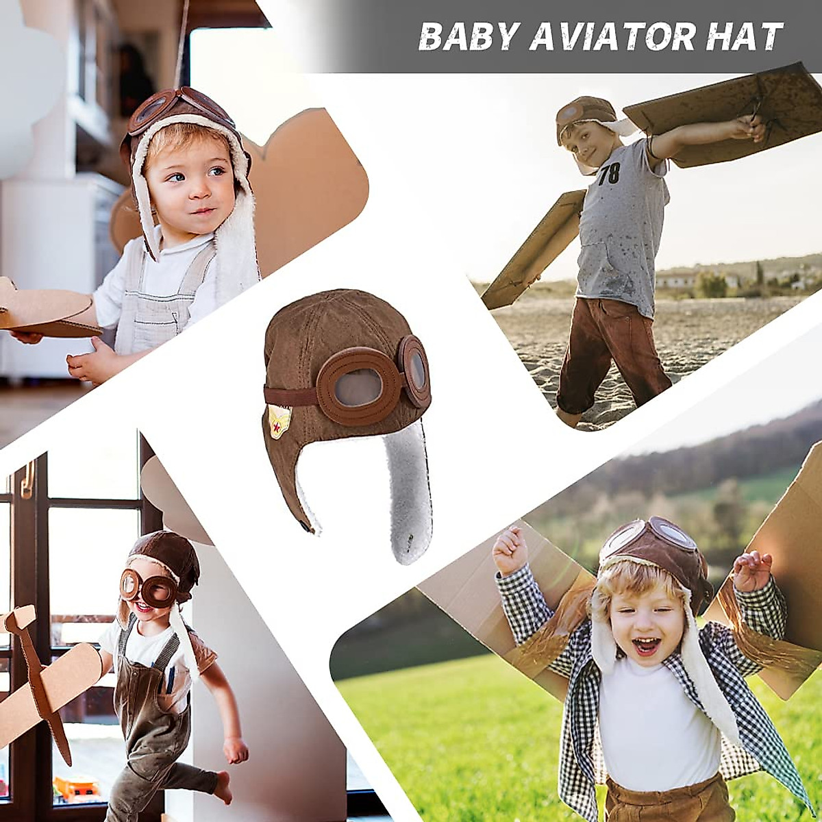 HUIANER Soft Warm Winter Hat for Baby Kid Boys Girls, Theme Party, Photography Props(Brown)