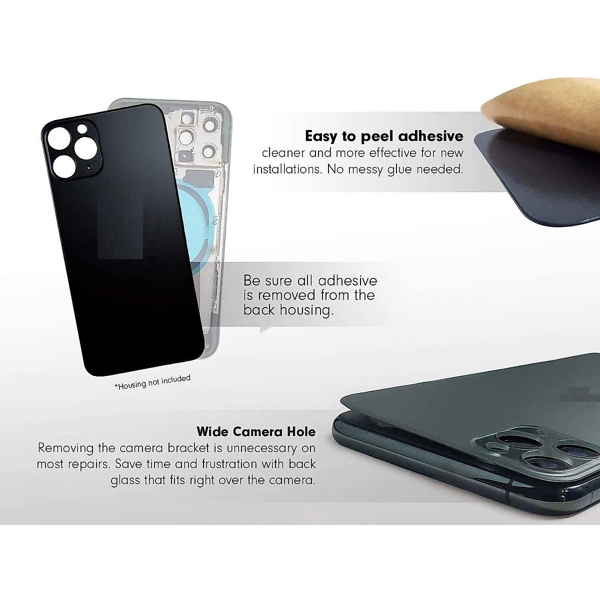 ABUSVEX Original Back Glass Replacement for iPhone 13 Pro Max All Carriers with Pre-Installed Adhesive and Repair Tool (Graphite Grey)