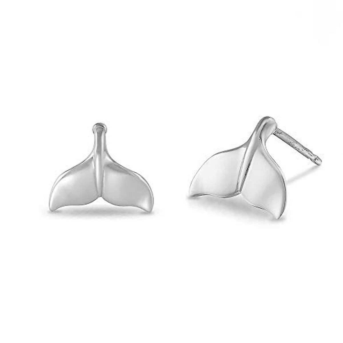 Boma Jewelry Sterling Silver Whale Tail Animal Stud Earrings