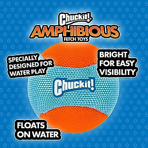 ChuckIt! Amphibious Bumper Fetch and Float Dog Toy, Medium (Colors Vary)