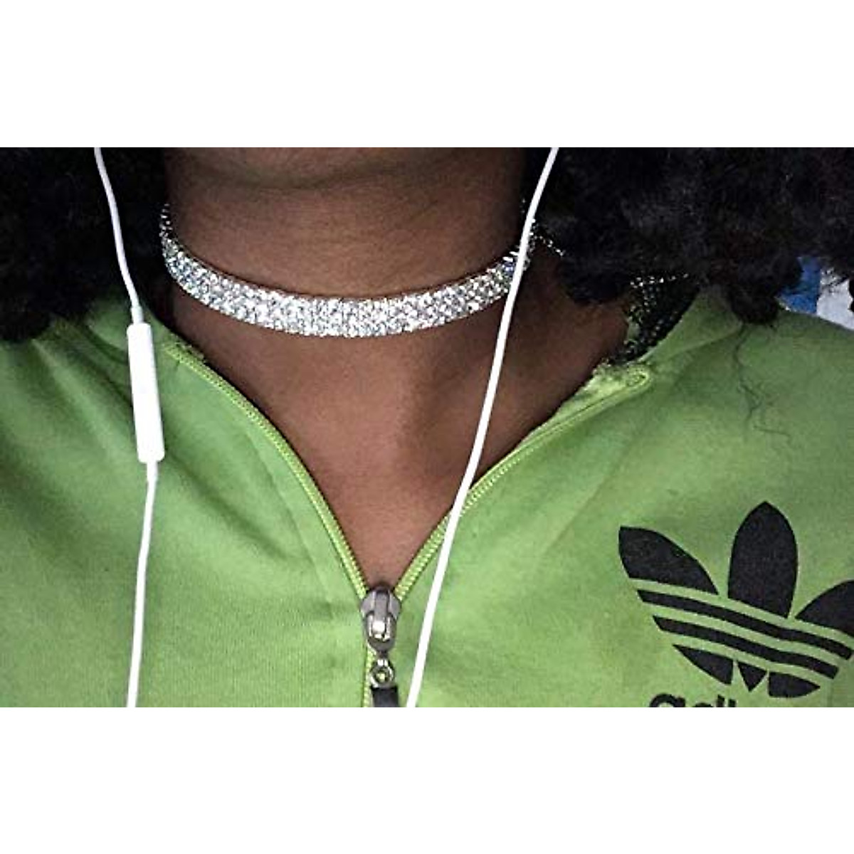 Janefashions 3-row Three-Row Clear Austrian Rhinestone Crystal Choker Necklace Collar Dance Party Wedding Prom Gold or Silver N175 (Silver)