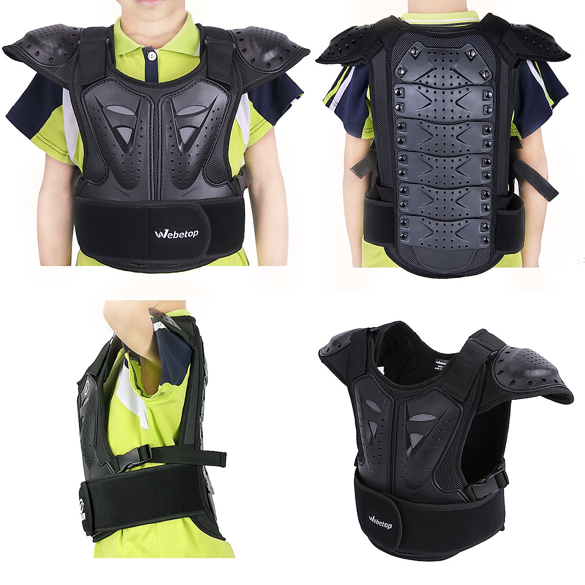 Webetop Kids Dirt Bike Chest Protector Motocross Adjustable Youth Chest Protector Shock-Resistant Dirt Bike Gear for ATV, Cycling