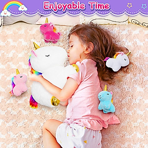 KMUYSL Cute Stuffed Animal Mommy with 4 Babies - Soft Plush Toy Set for Ages 3-8, Perfect Valentines & Birthday Gifts