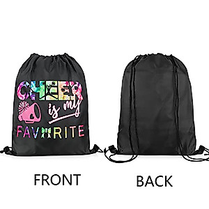 ReHeBaZi Cheer Drawstring Bag for Cheerleaders Draw String Backpack Gym Sports Sack Bag Cheerleading Gifts for Team Girls One sizes