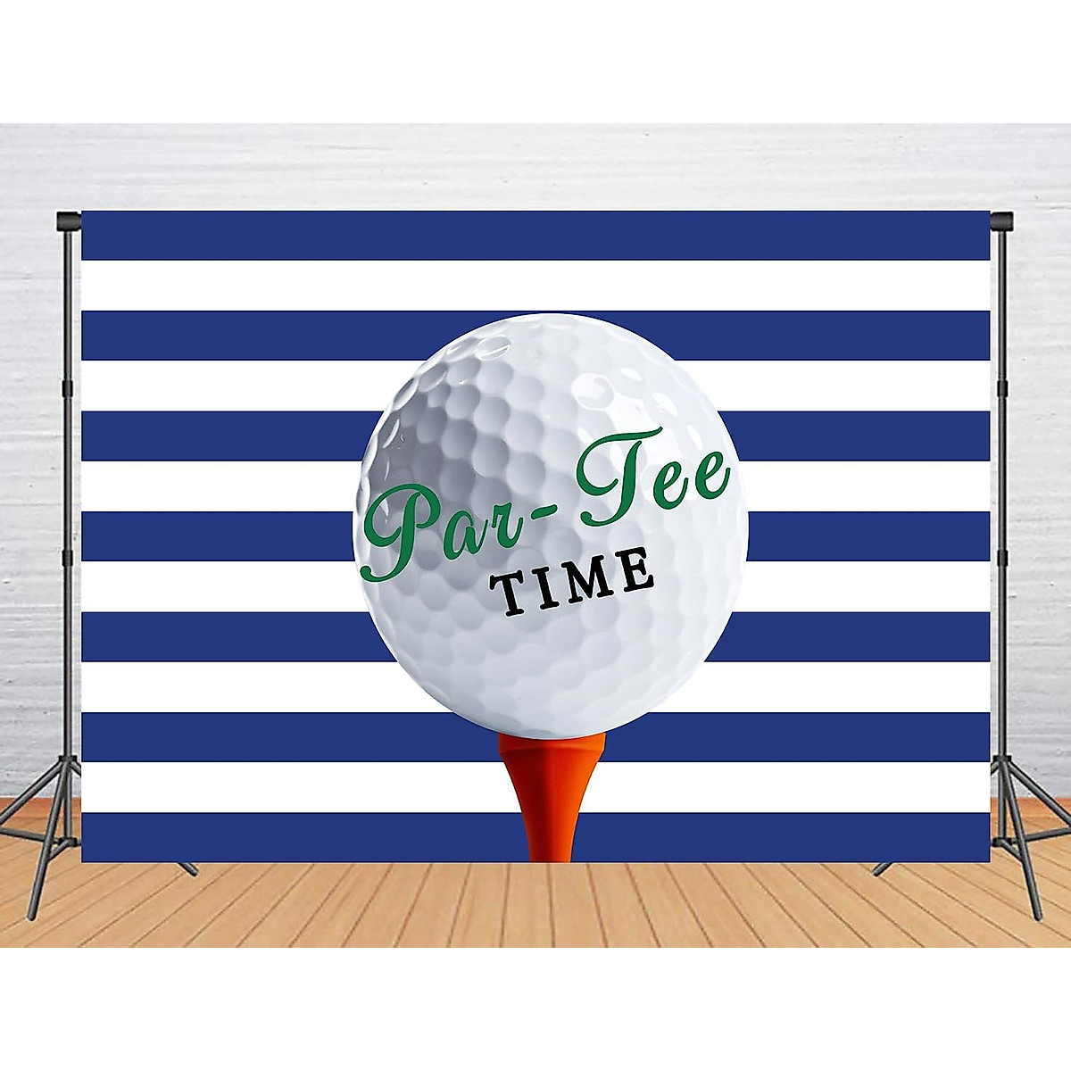 Blue Stripes Par-Tee Golf Backdrop for Birthday Retirement Party 5x3FT Sports Leisure Club Decoration Banner Background Photography Photo Booth Studio Props RBJMYLU272