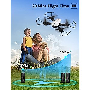 Drones with Camera for Adults/Kids/Beginners - FPV Drone with Camera 1080P Live Video Drones for Kids with 1 Key Fly/Land/Return Design Drones for Adults with 360° Flip/Custom Path/164fts Range RC Drone with Voice/Gesture/Gravity Control Gift Ideas