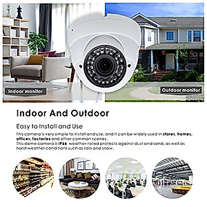 Inwerang 5MP 4MP Dome Super Hybrid Security Camera HD-TVI/CVI/AHD/960H CCTV Surveillance Security Camera 2.8-12mm Varifocal Lens Outdoor/Indoor 98ft IR Waterproof Day&Night Vision Array Dome Cam