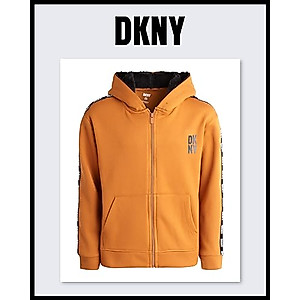 DKNY Boys' Sweatsuit Set - 2 Piece Fleece Sweatshirt and Jogger Sweatpants (Size: 4-12), Size 5, Meerkat