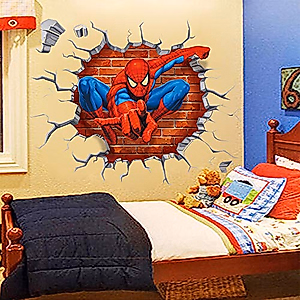 Spiderman Wall Stickers DIY Removable Spiderman Children Themed Art Boy Room Wall Sticker Bedroom Nursery Playroom Decoration Wall Stickers