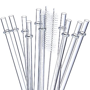 24 Pcs, Highly Clear Reusable Straws with 4 Straw Brushes, 10.5 in Long Hard Plastic Drinking Straws, Transparent Replacement Straws for 16OZ-32 OZ Tumblers, Cups, Jars, YETI, Starbucks - BPA FREE