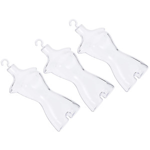 Healifty 3pcs Doll Dress Form Cloth Gown Display Support Holder Hanging Dress Form Mannequin Model Stand for Doll Dresses Dollhouse Decoration