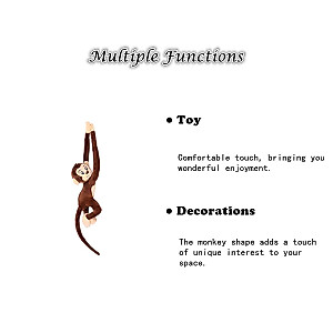 zhidiloveyou Hanging Stuffed Animals of Monkey for Kids and Adults (27inches)