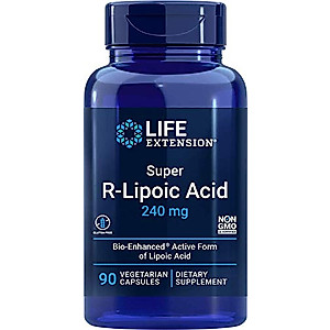 Life Extension Super R Lipoic Acid 240mg, 90 Capsules, Vegetarian