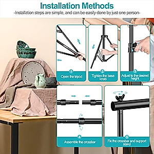 Emart 8.5x10ft Upgrated Backdrop Stand Kit, Photo Video Studio Background Support System with Adjustable Knob Crossbars, Carrying Bag for Photography, Portrait, Photoshoot, Parties, Wedding