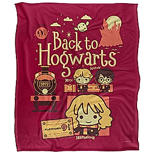 Harry Potter Back to Hogwarts Platform 9 3 4 Chibis Officially Licensed Silky Touch Super Soft Throw Blanket 50" x 60"