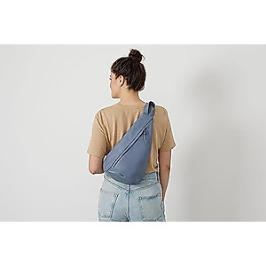 The Sak Geo Sling Backpack in Leather, Convertible Design, Maritime