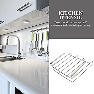 Anneome Hanging Cleaning Rack Over Stand Kitchen Holder Organizer Door The Racks Cabinet Metal Bakeware Pot for Mount Supplies Chopping Under Lid Board Cutting Silver Wall Shelf