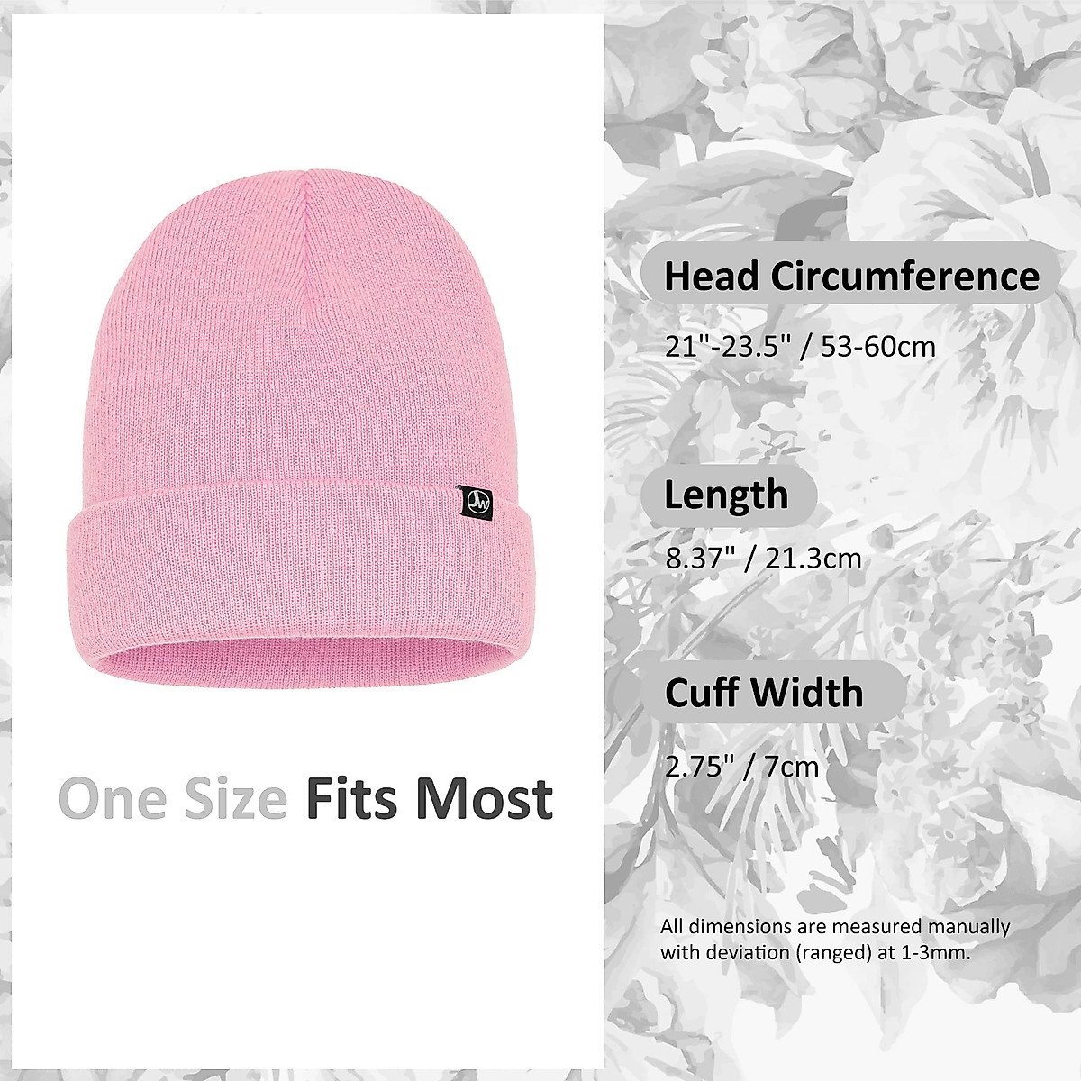 Joywant Knit Beanie Hats for Men Slouchy Acrylic Guys Women Winter Hat Skull Caps All Season Cuffed Unisex Beanies (Pink)