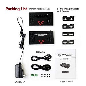 AV Access HDBaseT HDMI Extender Over Cat5e/6/6a/7 Ethernet up to 330ft/100m 4K@60Hz, Supports HDCP2.2, HDMI2.0, Bi-Directional IR and RS232 Pass-Through, Auto EDID, PoE, CEC, Dolby Vision (4KEX100-H2)