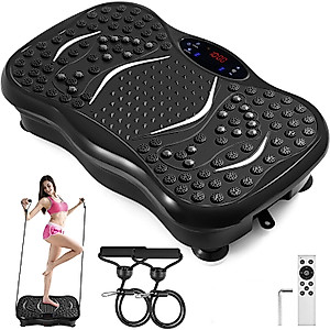VEVOR Vibration Plate Exercise Machine,Whole Body Exercise Vibration Fitness Platform,350Lbs LCD 3 Levels Massage Remote Bluetooth USB Music Intelligent Watch, Fitness Vibration Machine