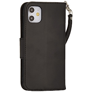 Glow Co, Ltd. iPhone 11 Notebook Type Case with Strap, Black, Tempered Glass & Stylus Pen 406-1-03