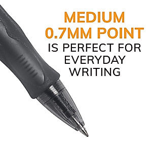 BIC Gel-ocity Original Black Gel Pens, Medium Point (0.7mm), 24-Count Pack, Retractable Gel Pens With Comfortable Grip