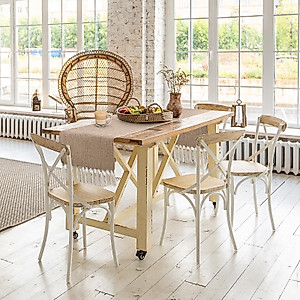 yuboo Boho Table Runner, Fall Rustic Farmhouse Dresser Runners Cover Top for Bedroom, Dining Table, Fall Table Decor, Bridal Shower, Burlap Linen Table Runner 72 inches Long (15x72 Tassels Included)