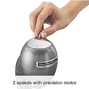 Hamilton Beach Pro Retro Die-Cast Mixer for Milkshakes, Soda Fountain Drinks, Protein Shakes, Whipping Omelets and Pancake Batter, 28 Oz Cup (65120), Gray