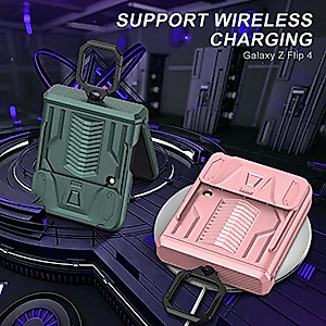 DOOTOO for Samsung Galaxy Z Flip 4 Case with Ring Holder, Z Flip 4 Case Magnetic Hinge Protection Slideway Lens Camera All-Inclusive Cover for Samsung Galaxy Z Flip 4 5G 2022 (Black)