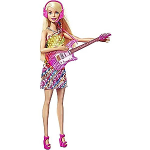 Barbie: Big City, Big Dreams Singing “Malibu” Roberts Doll (11.5-in Blonde) with Music, Light-Up Feature, Microphone & Accessories, Gift for 3 to 7 Year Olds